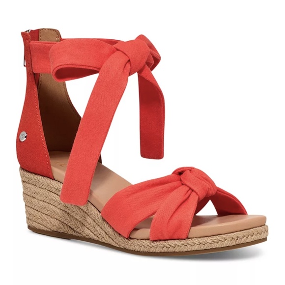 UGG | Shoes | New Ugg Yarrow Espadrille Wedge Sandals In Red Pepper ...